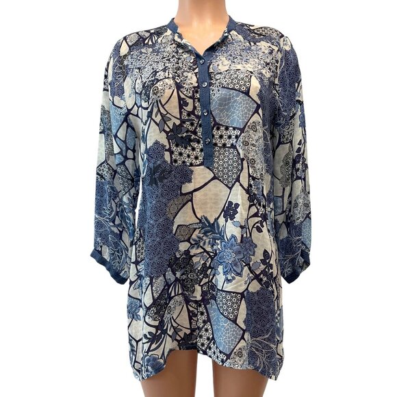 Johnny Was | Tops | 235 Johnny Was Moonlight Leena Tunic Blue Small ...
